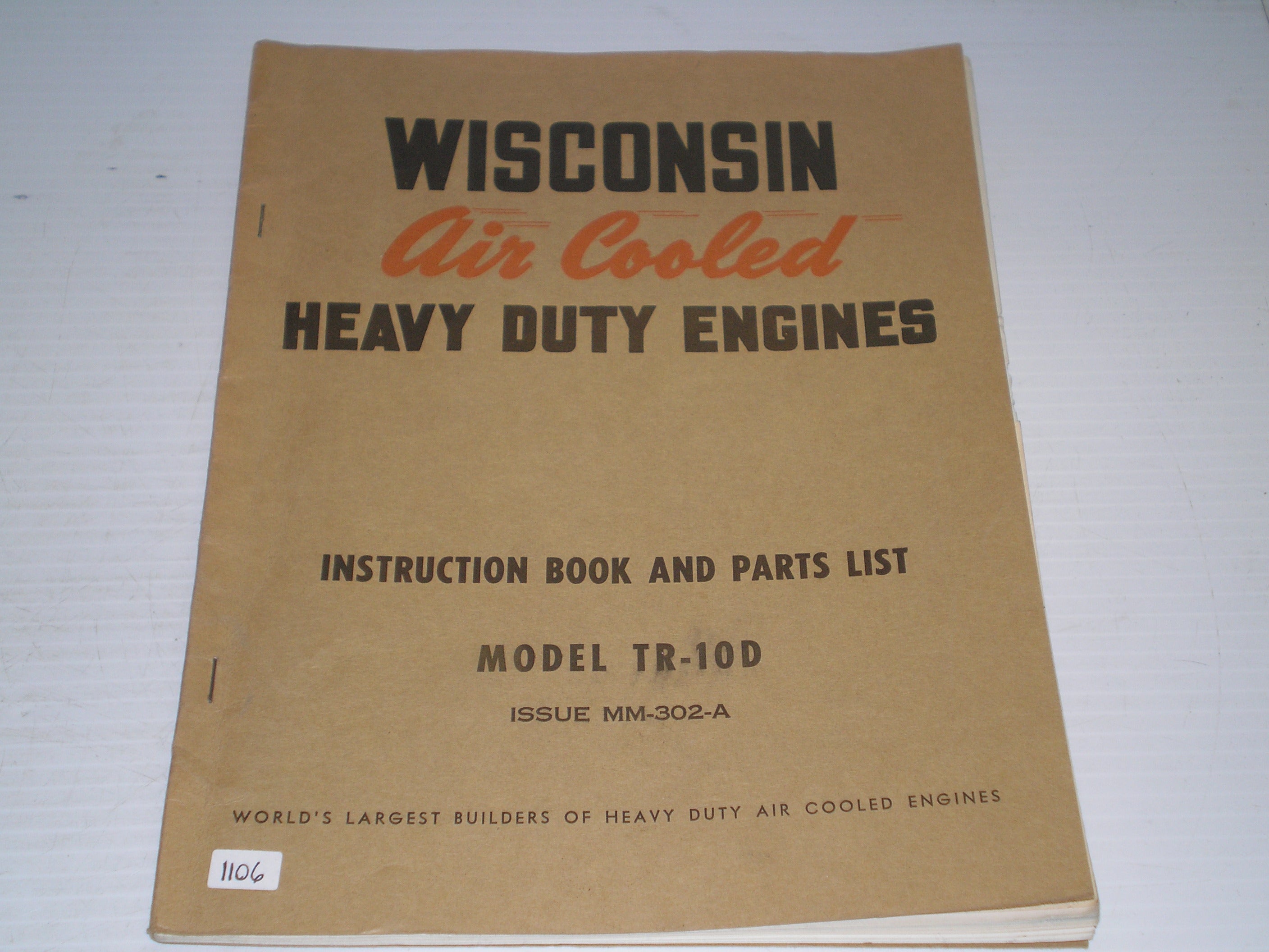 WISCONSIN Air Cooled Heavy Duty Engines TR10D TR-10D Service Manual ...