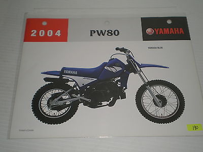 YAMAHA PW80 2004 Dealer's Information Sheet #190 – Pro-Formance Cycle
