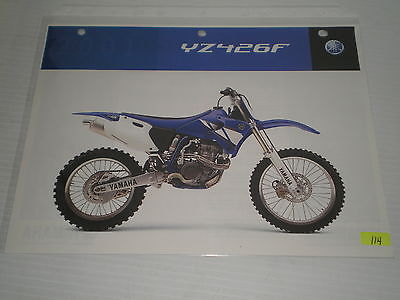 YAMAHA YZ426FN YZ426 2001 Dealer's Information Sheet #114 – Pro ...