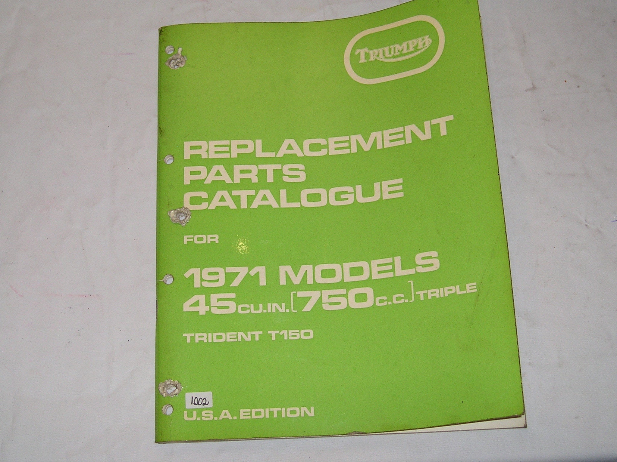 TRIUMPH Trident T150 1971 Parts Catalogue 99-0943 #E2 – Pro-Formance Cycle