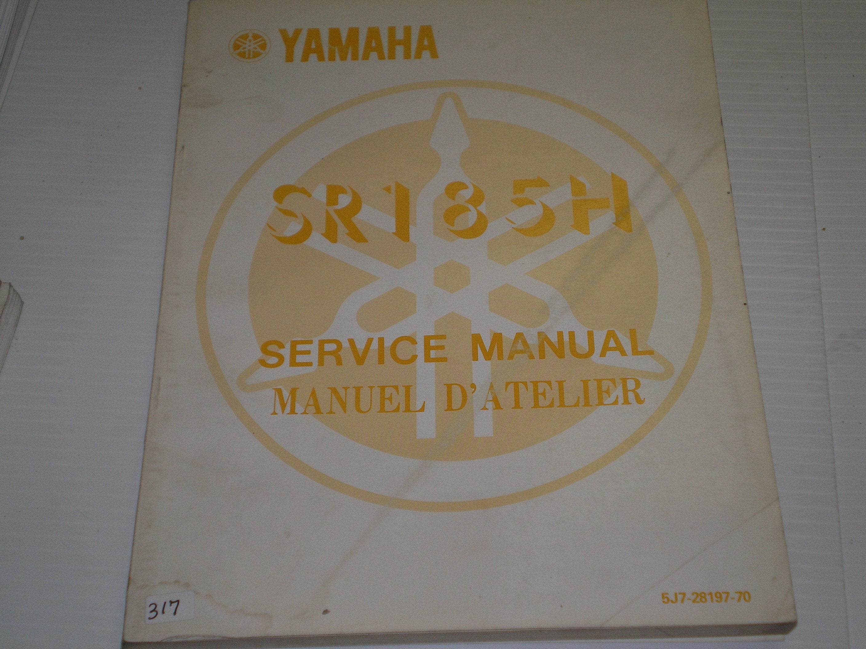 YAMAHA SR185 H Exciter 1981 Service Manual #317 5J7-28197-70 – Pro ...