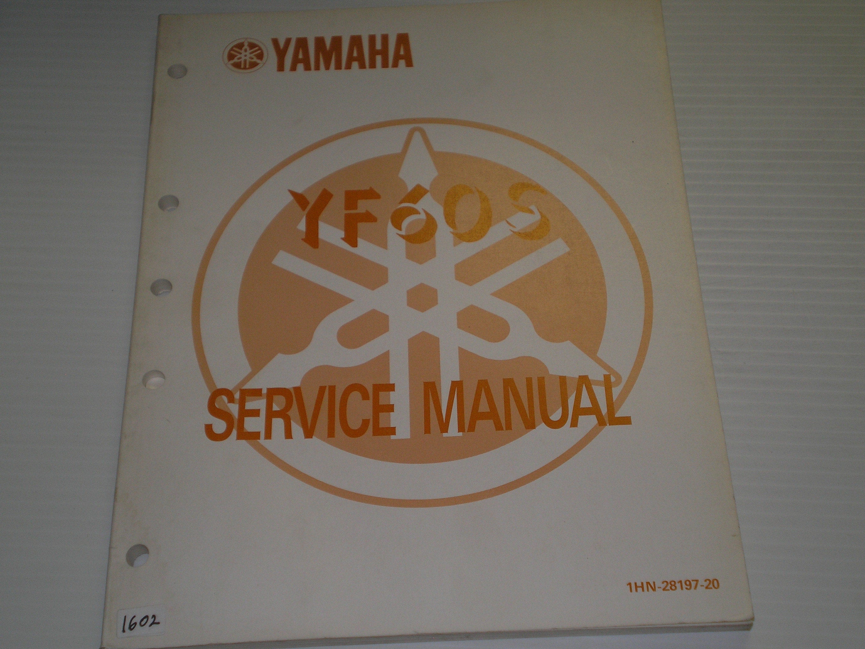 YAMAHA YF60 S 4-Zinger ATV 1986 Service Manual 1HN-28197-20 #1602 – Pro ...